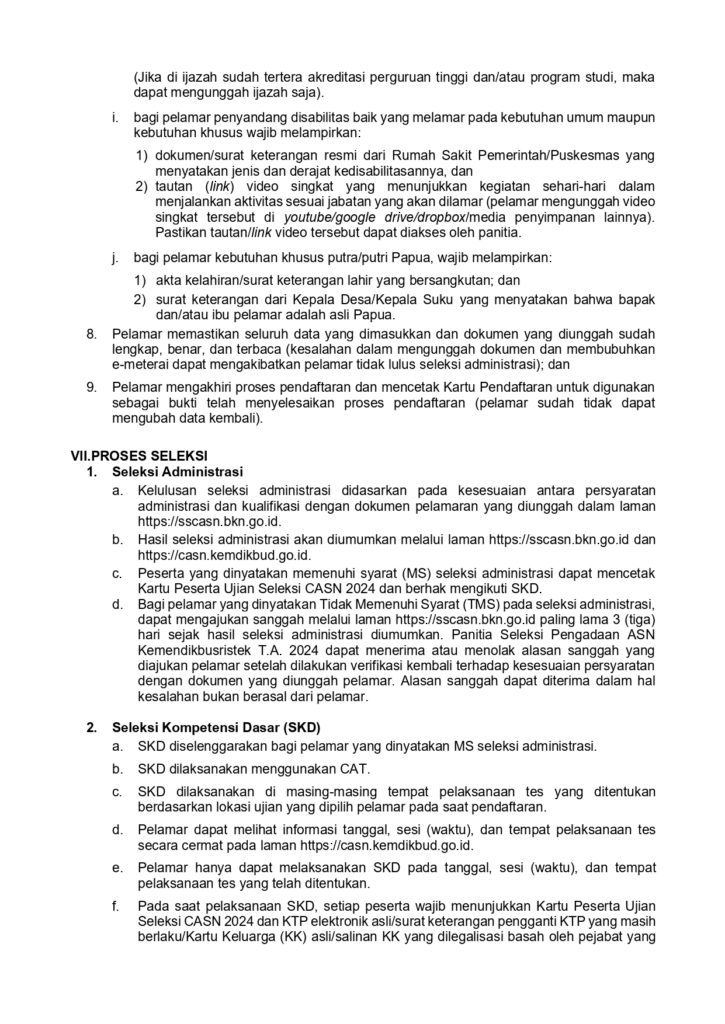 SELEKSI PENERIMAAN CPNS KEMDIKBUDRISTEK TA 2024 DI LINGKUNGAN ...