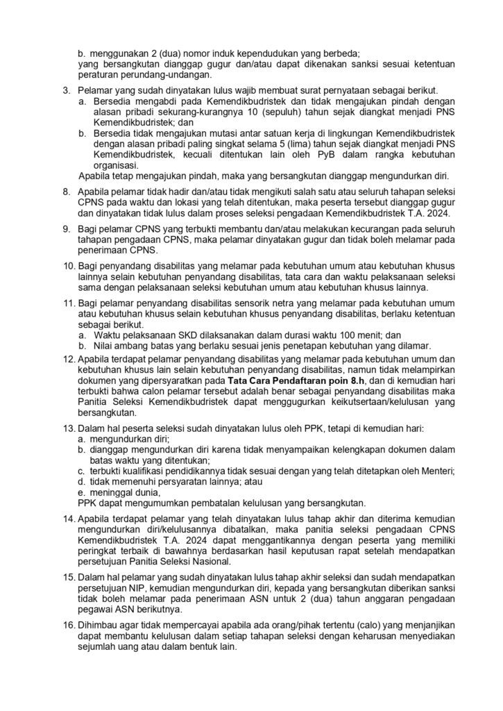 SELEKSI PENERIMAAN CPNS KEMDIKBUDRISTEK TA 2024 DI LINGKUNGAN ...